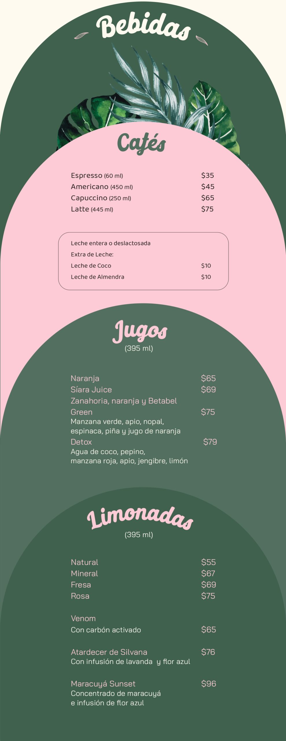 Menu Bebidas - Rosa Matcha